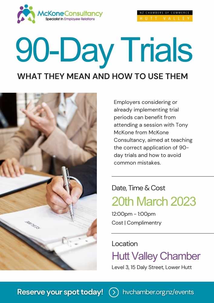 90-Day Trials - What they mean and how to use them | Hutt Valley Chamber of Commerce & Industry